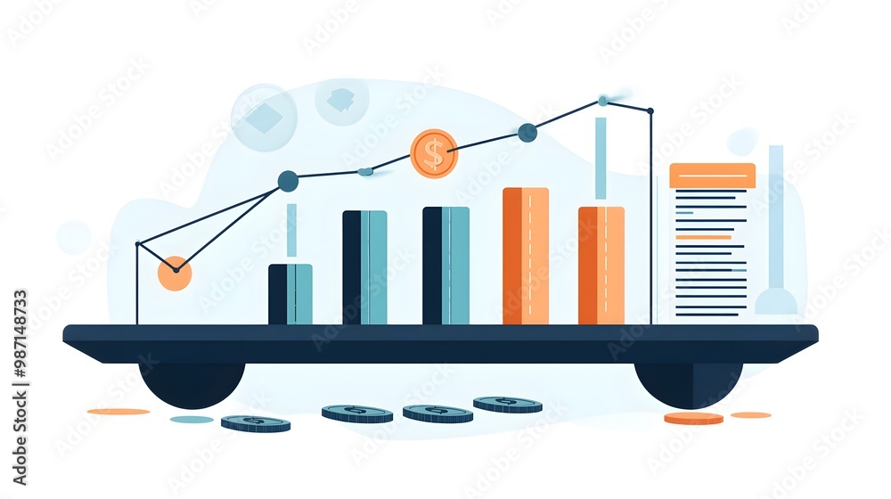 Revenue vs. Expenses: A balanced, digital representation of revenue ...