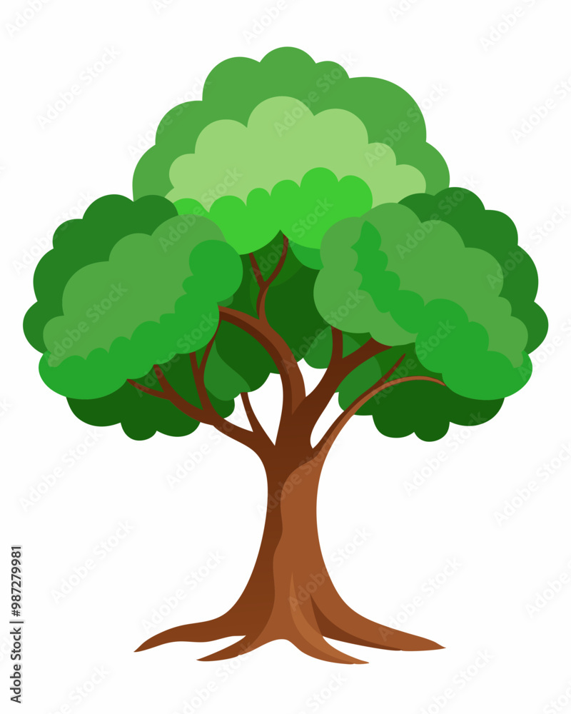 Amla tree Isolated flat vector illustration stock illustration Stock ...