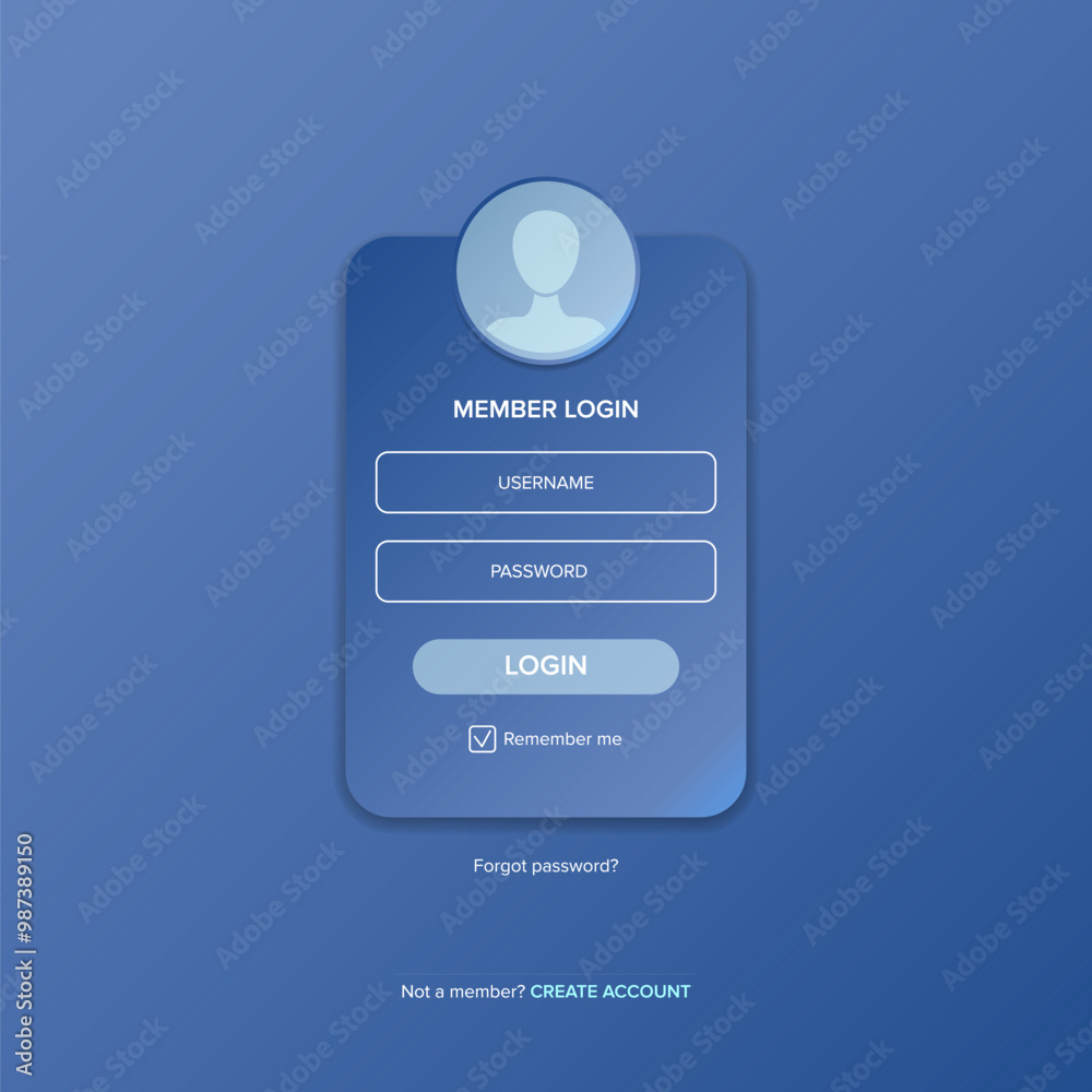 Login form web page design template or mock up. Mobile website ui ...