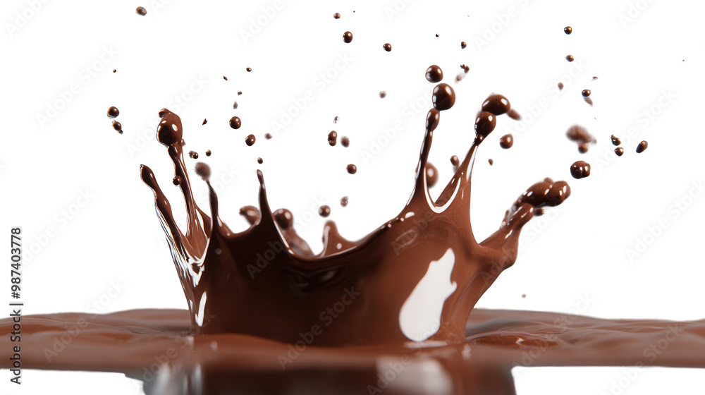 High-Resolution Chocolate Splash with Isolated Transparent Background ...