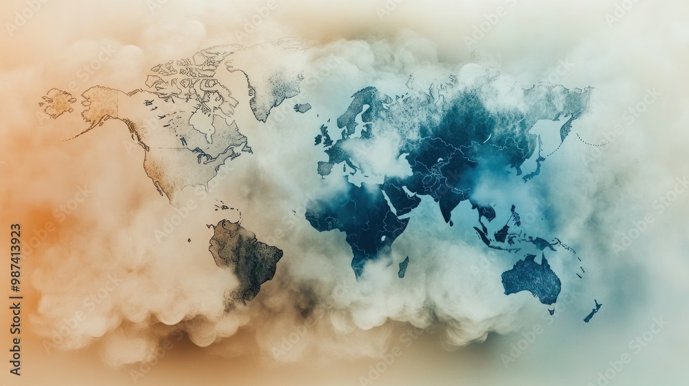 A global map showing carbon emissions by region, highlighting the ...