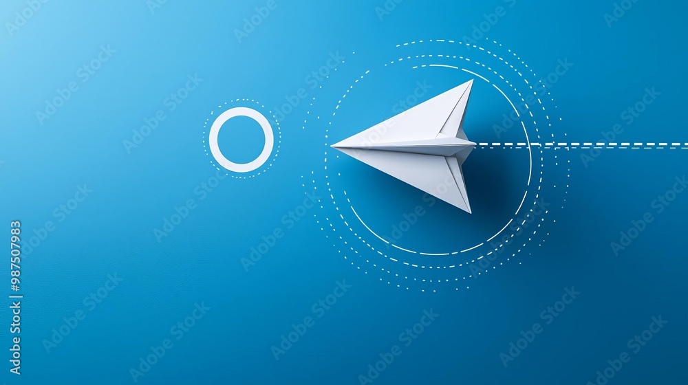 Business Success Achieve Goal A minimalist image showing a white paper ...