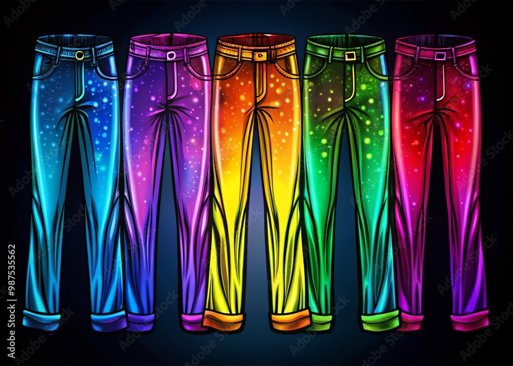 Colorful and Creative Pant Clip Art for Fashion Design, Tailoring, and ...