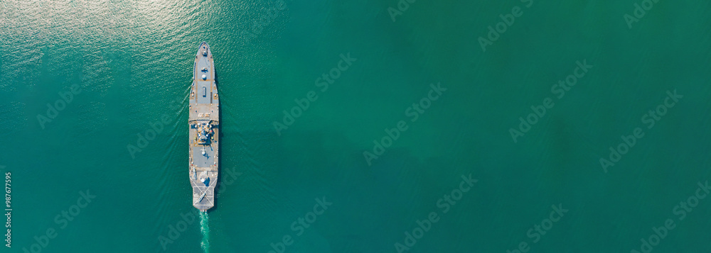 Amphibious Assault Ship. Navy aircraft carrier Aerial top view of ...