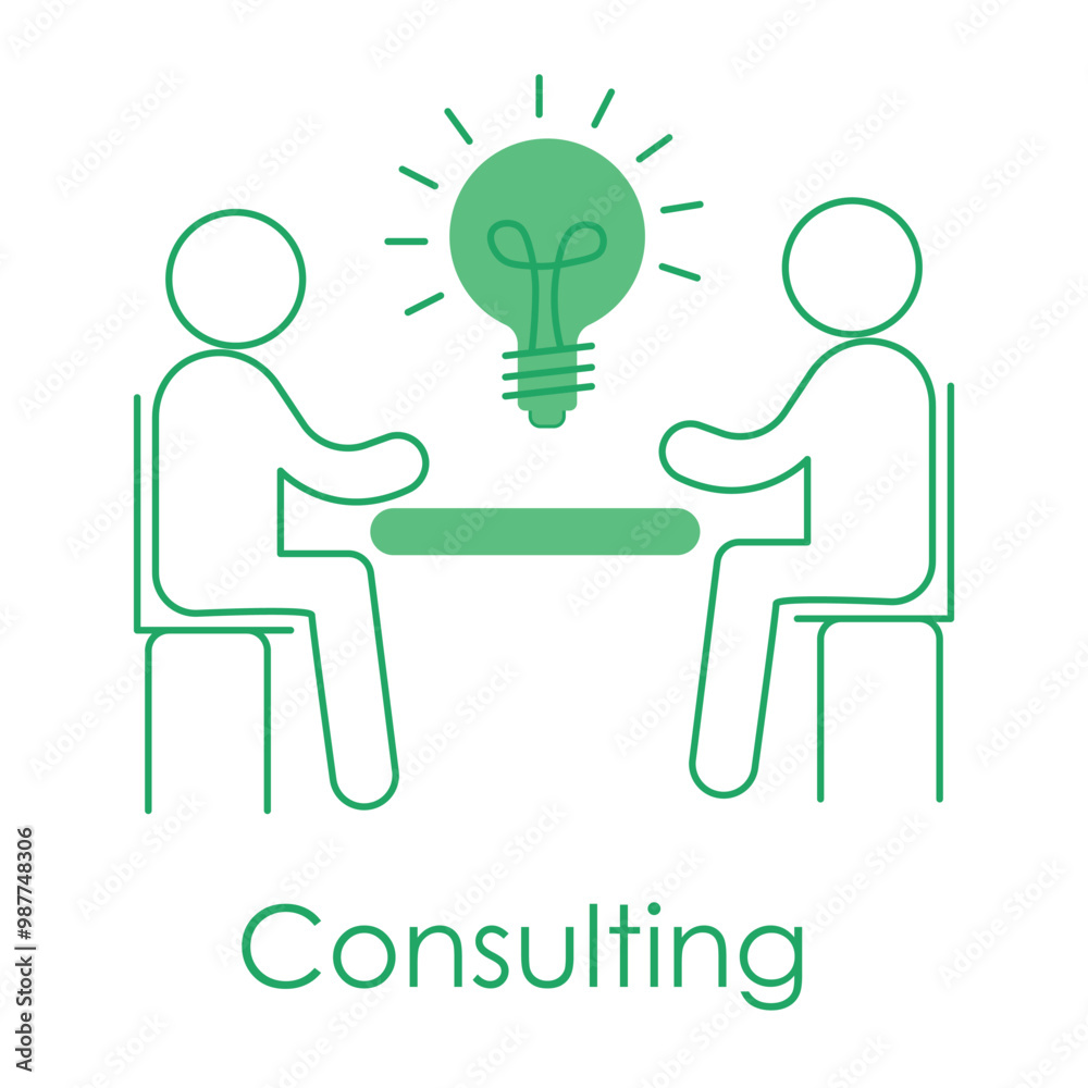 Vector icon for business consulting with presentation board and team ...