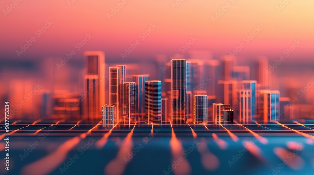 Smart city infrastructure concept, featuring functional, modular, and ...