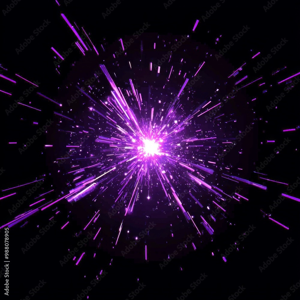 Witness a stunning display of energy as a radiant purple explosion ...