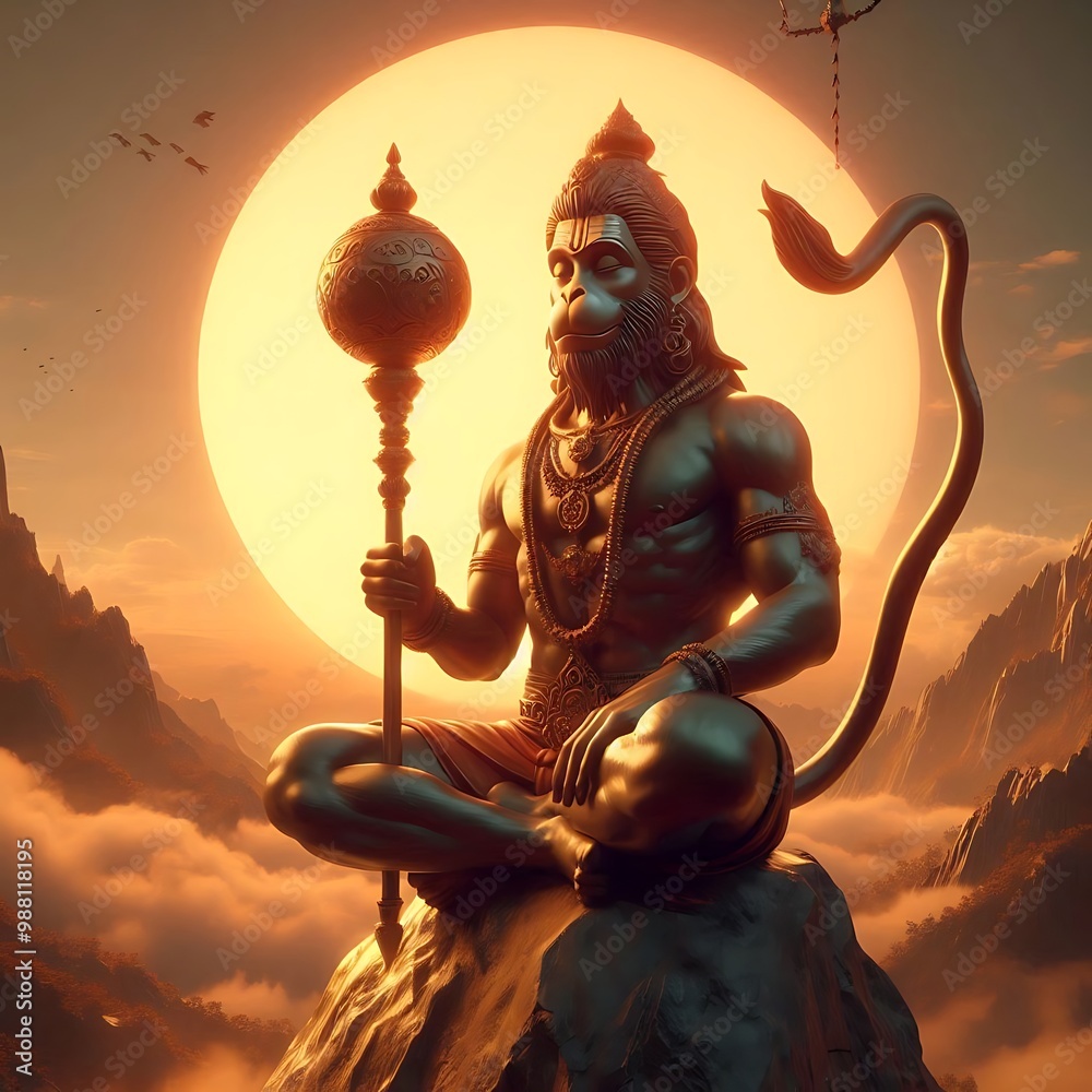 Lord Hanuman Stock Illustration | Adobe Stock