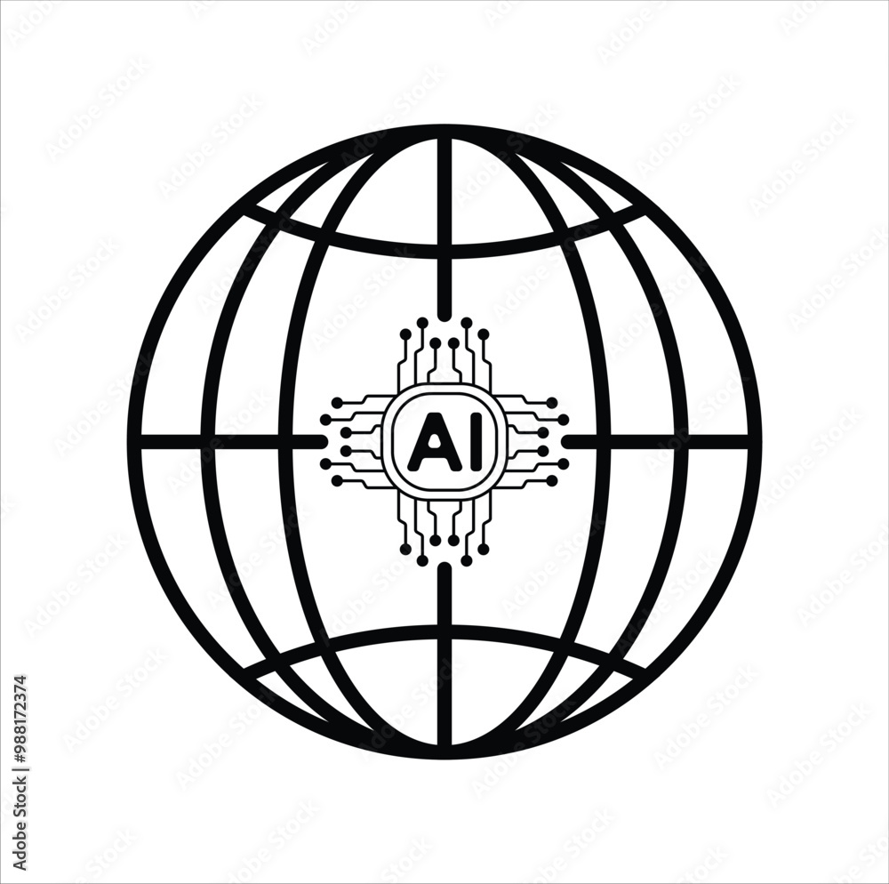 Globe symbol. International globe line art. Around the World Outline ...
