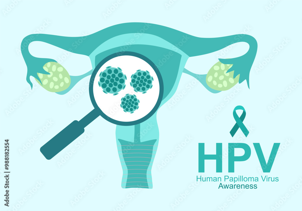 HPV (Human Papillomavirus) Cervical cancer awareness. Infection ...