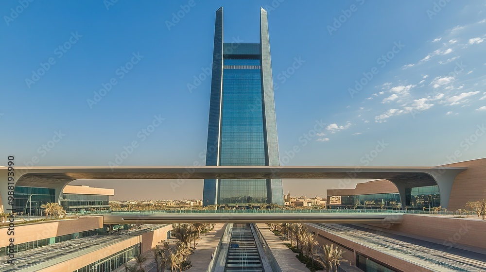 The soaring Kingdom Centre building in Riyadh, with its modern design ...