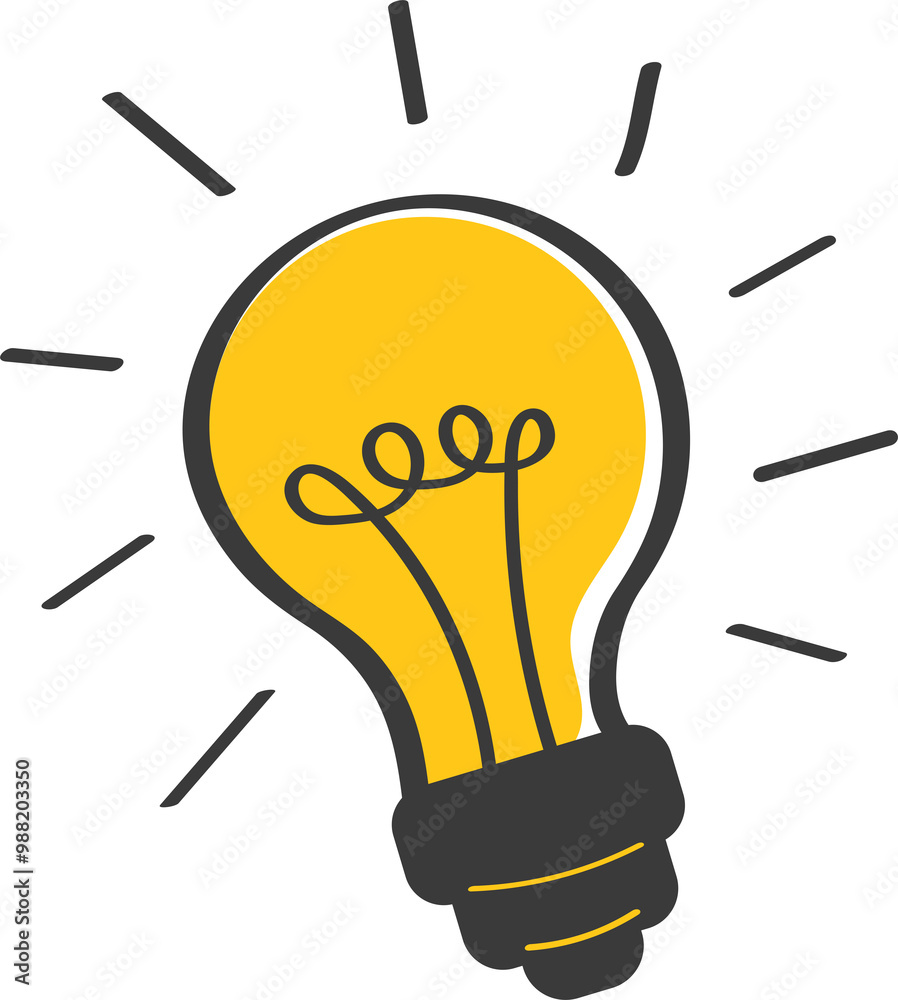 Light bulb ideas, drawing cartoons, and elements for designing posters ...