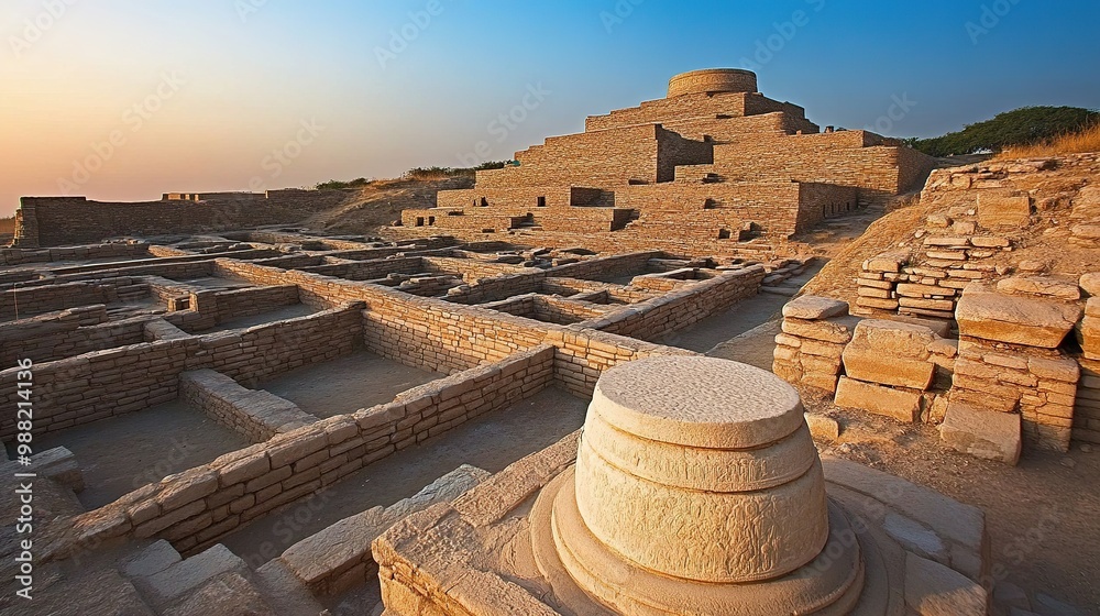 The archaeological site of Mohenjo-Daro in Pakistan, with its ancient ...