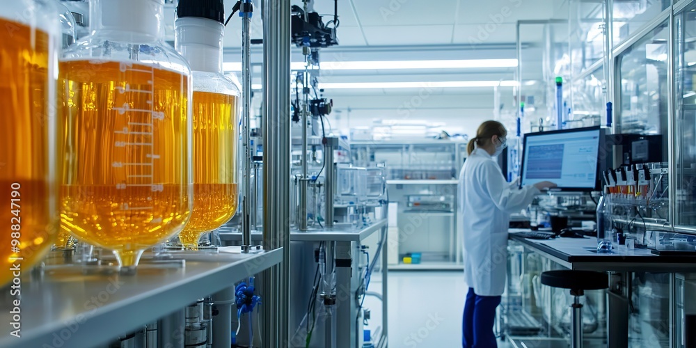 An advanced laboratory setup showcasing the precision fermentation ...