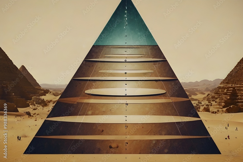 Foto de Stock Geometric pyramid funnel shapes optical illusion ...