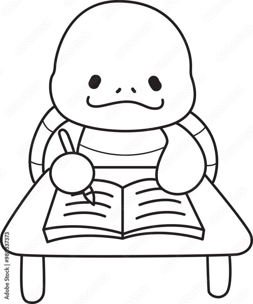 Free printable cute turtle for kindergarten. Preschool outline ...