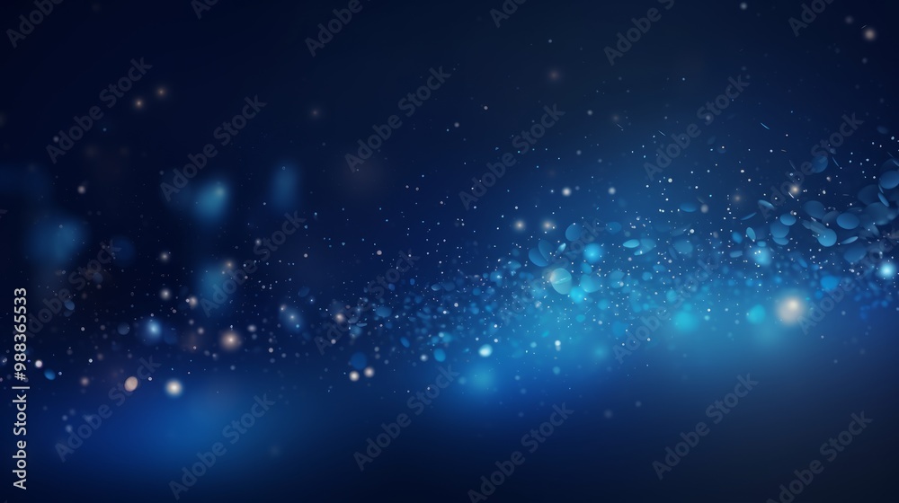 Abstract dark blue wallpaper with glowing particle effects and soft ...