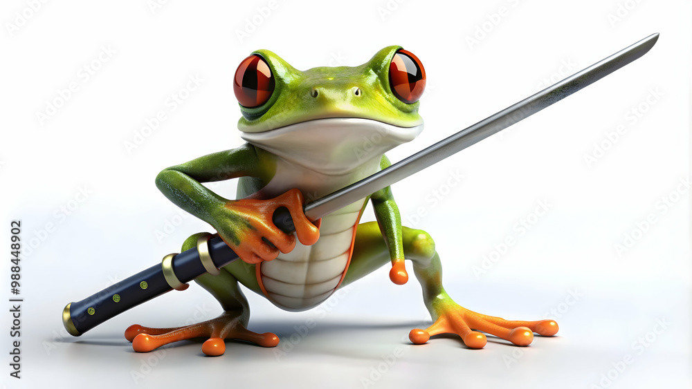 Ninja frog with a sword , ninja, frog, martial arts, weapon, sword ...