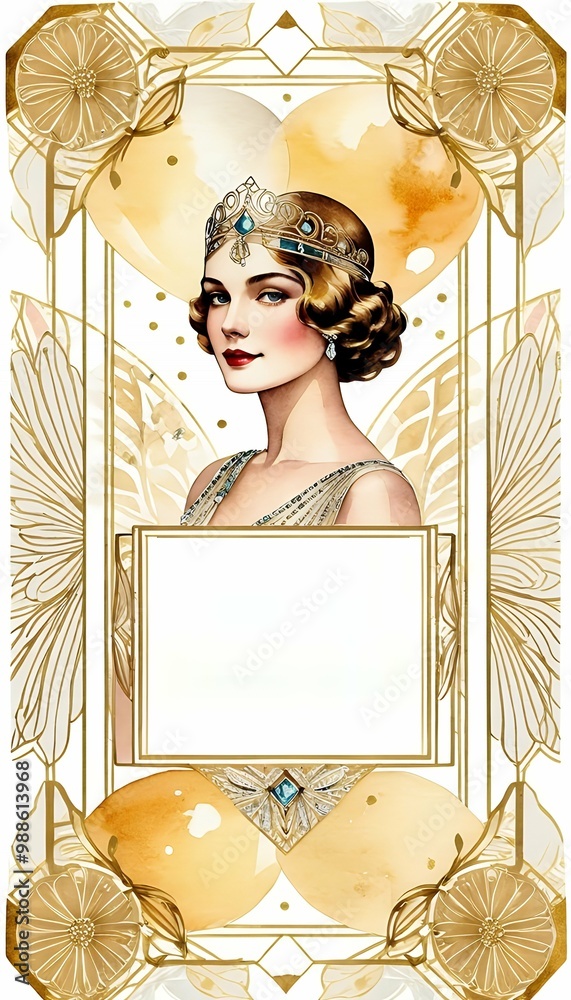 frame drawn nouveau imitation template birthday great vintage art ...