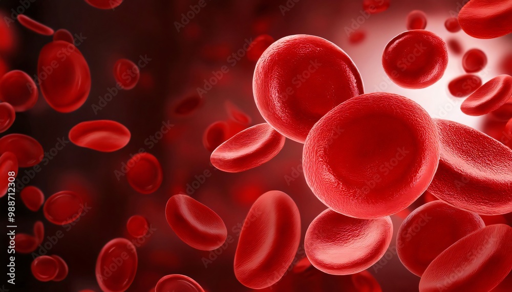 Ilustración de Stock Witness red blood cells flowing through the ...