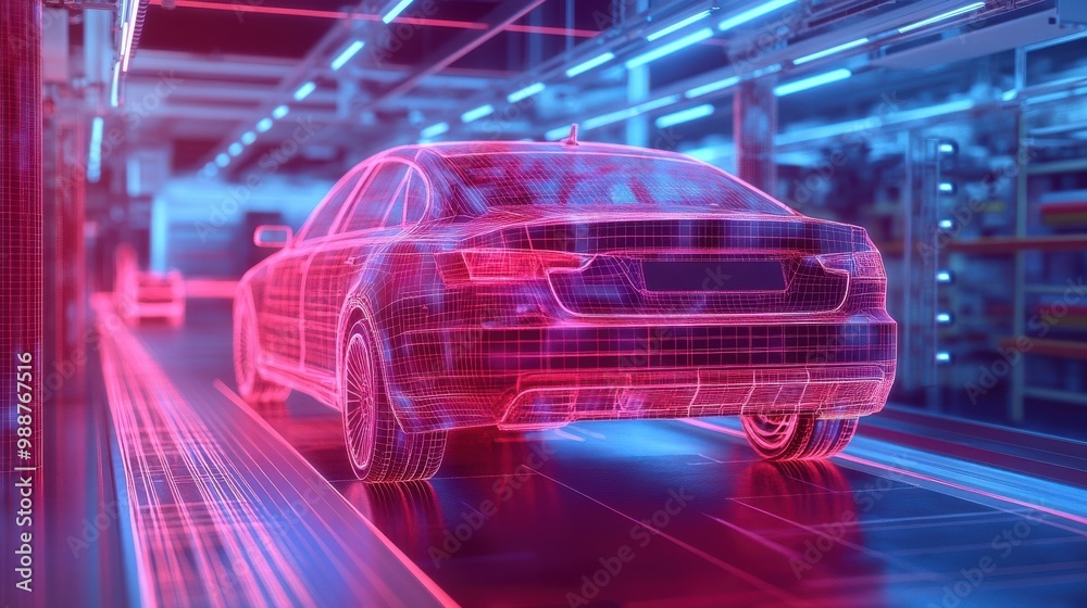 Futuristic Concept Car with Innovative Design Stock Illustration ...