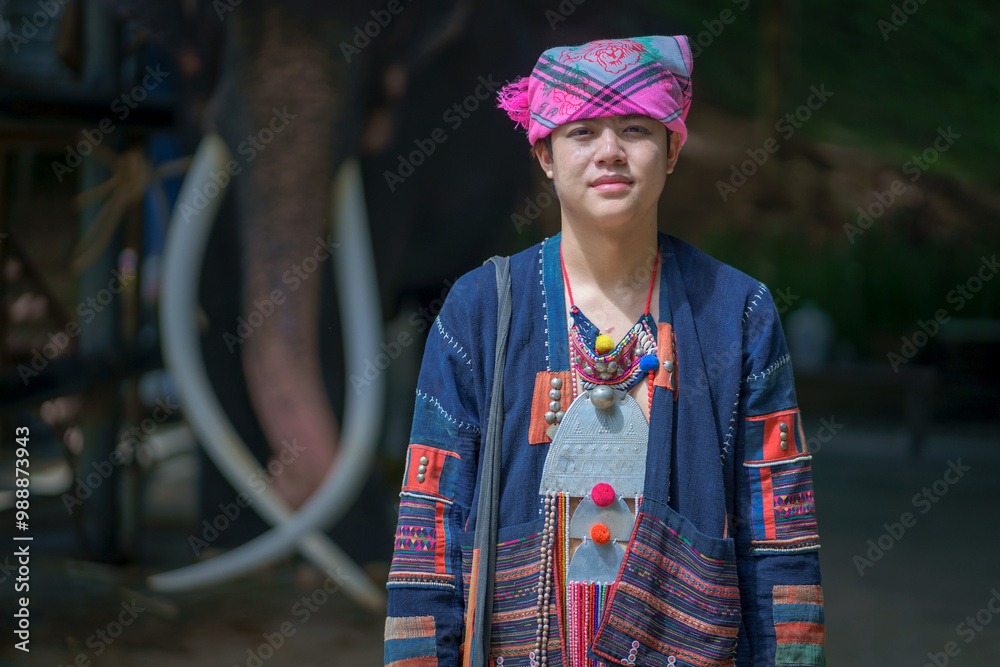 Beautiful portrait fashion of Akha hill tribe girls wearing traditional ...