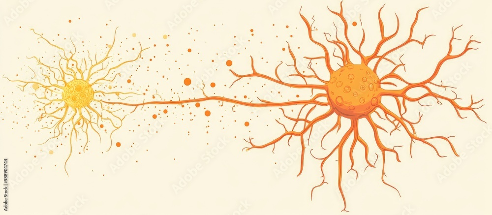 Illustration of astrocyte structure and nerve cell in an infographic ...