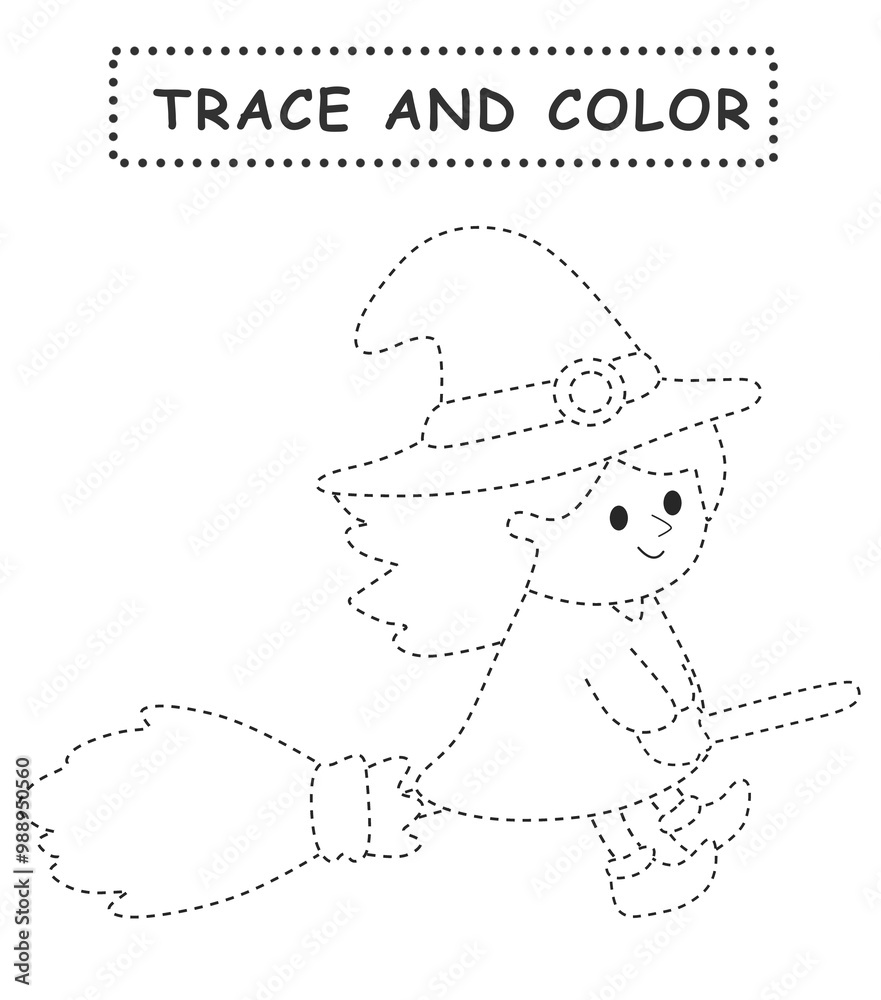 Trace and color for children. Handwriting practice. Coloring page for ...