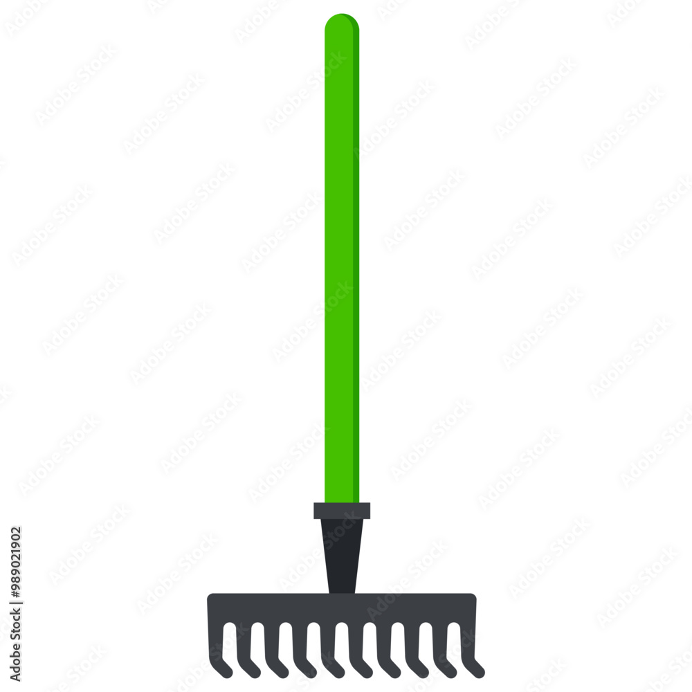 Garden rake vector cartoon illustration isolated on a white background ...