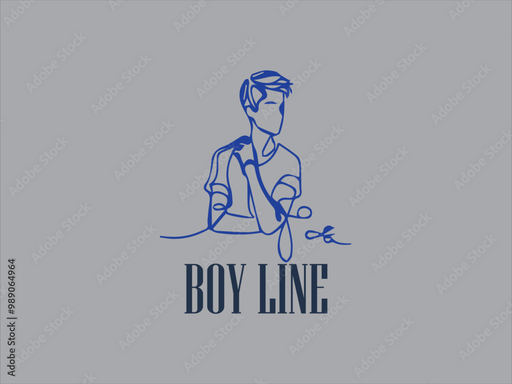 Singleline drawing of a boy, boy modeling continuous line Perfect for ...