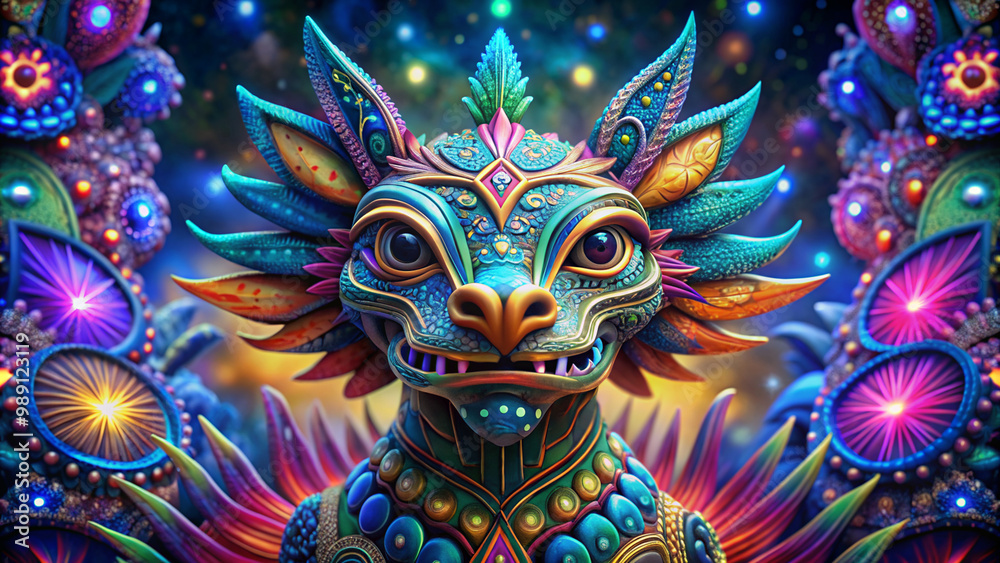"Intriguing Psychedelic Background Featuring Mexican Alebrijes ...