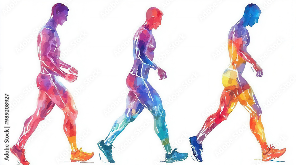 Human body showing dimensions, flat design, side view, fitness theme ...