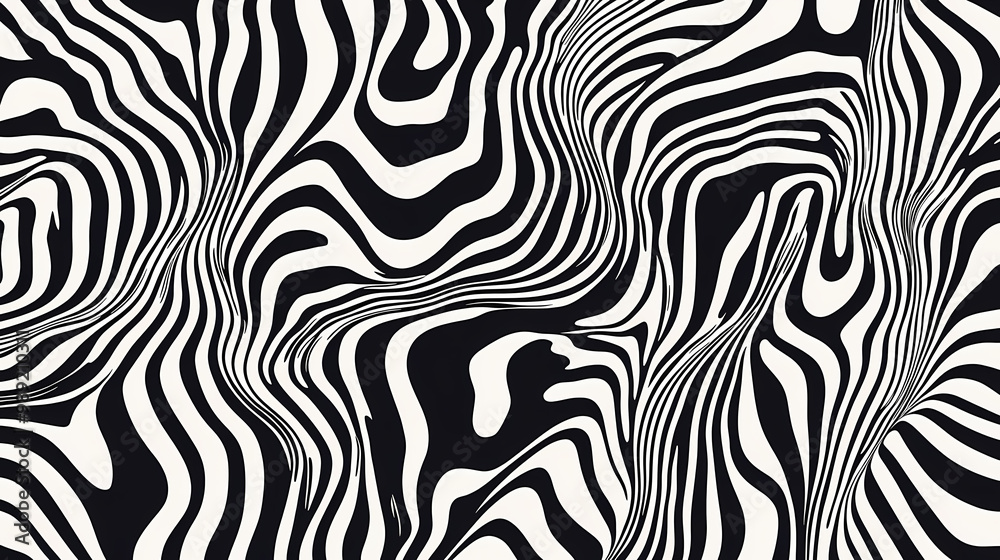 Line art illustration featuring unique op art repeating patterns ...