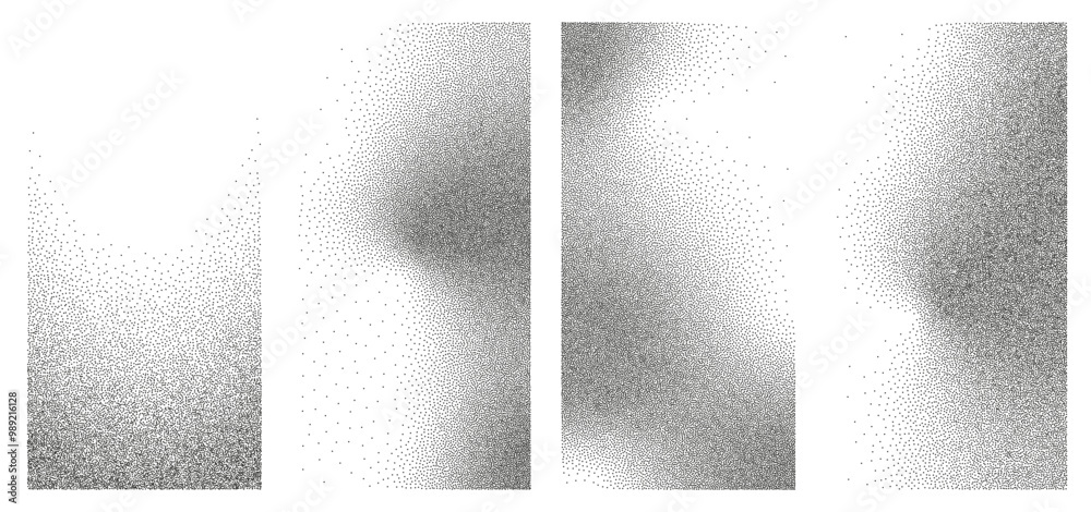 Set of dotwork abstract noise gradient background. Collection of ...