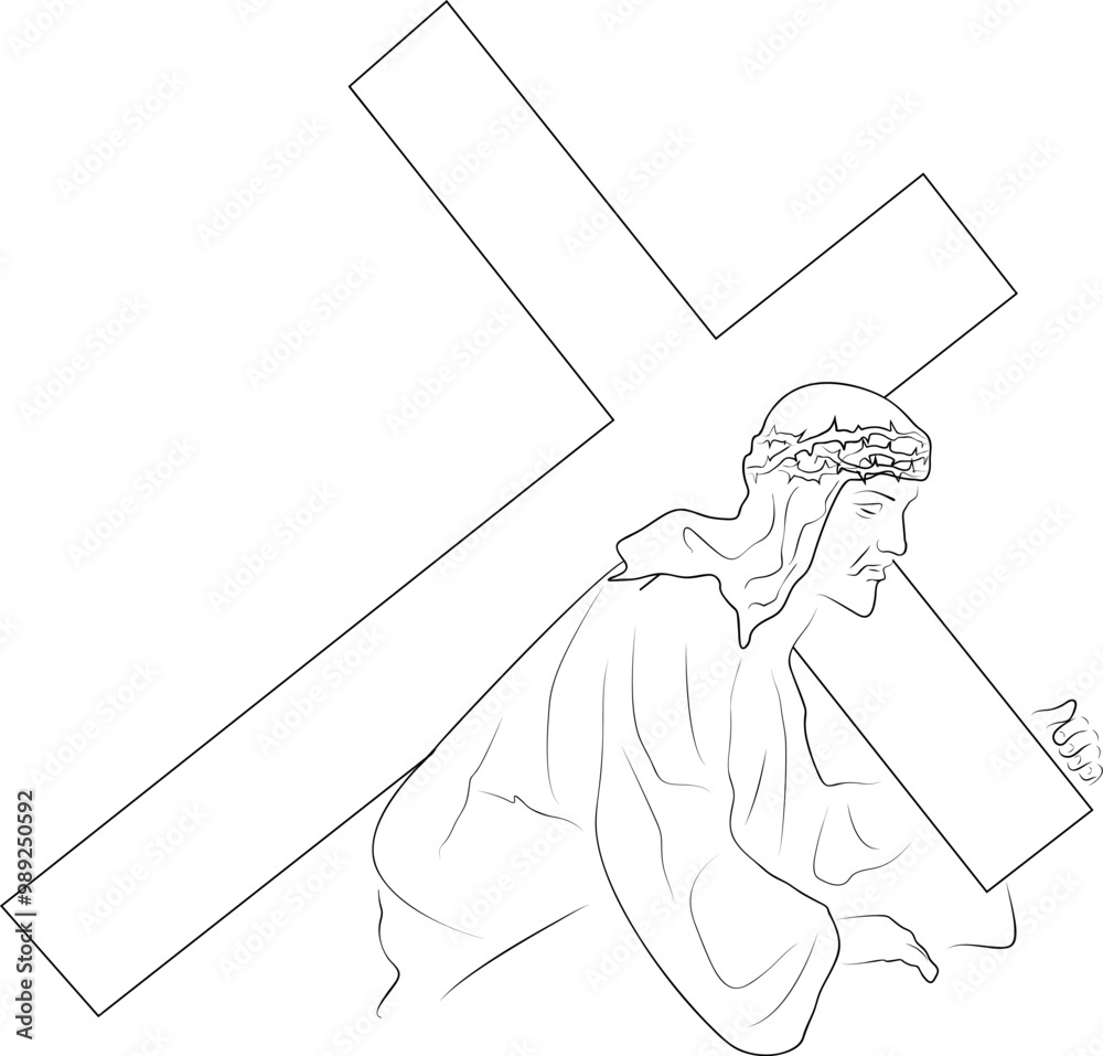 Jesus carries the cross. Final torment of Jesus Christ before his ...