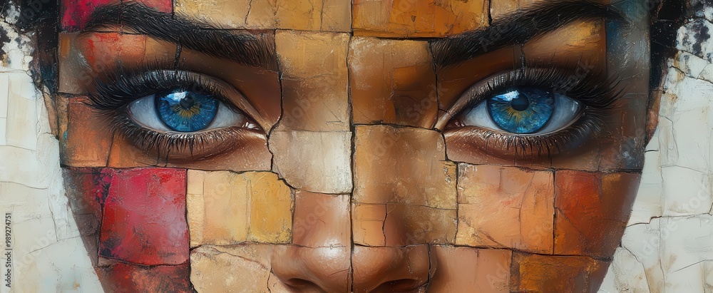 surreal portrait collage blending diverse female features ...