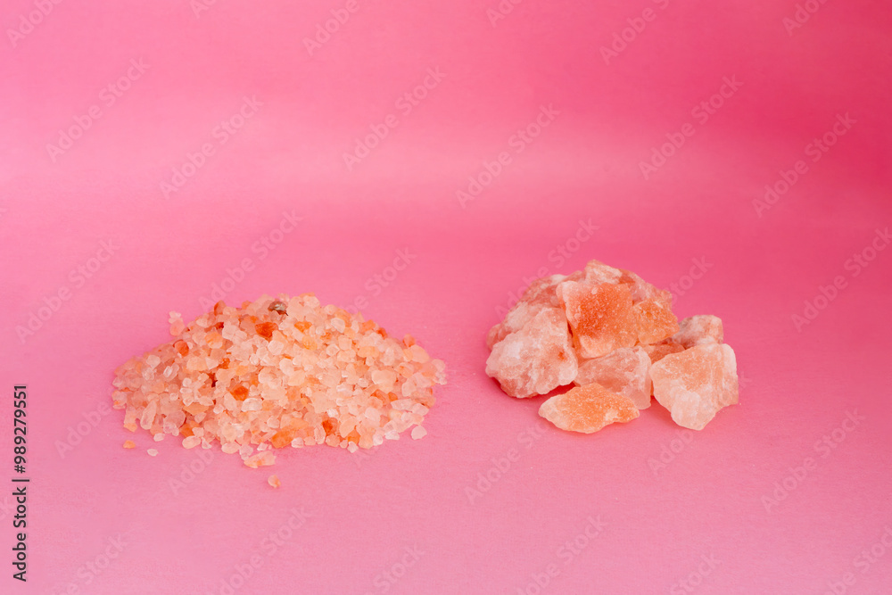 Himalayan Pink Salt Rock Crystals of Sodium in Isolated Background for ...