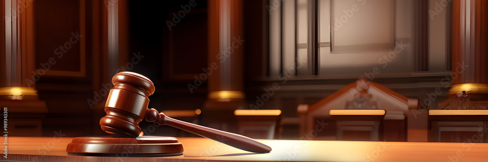 Judge Gavel Mallet in Courtroom Chair Interior Legal Court Judgement ...