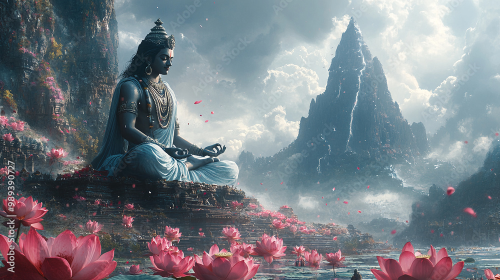 Hindu God or lord Brahma the creator of the universe and all life the ...