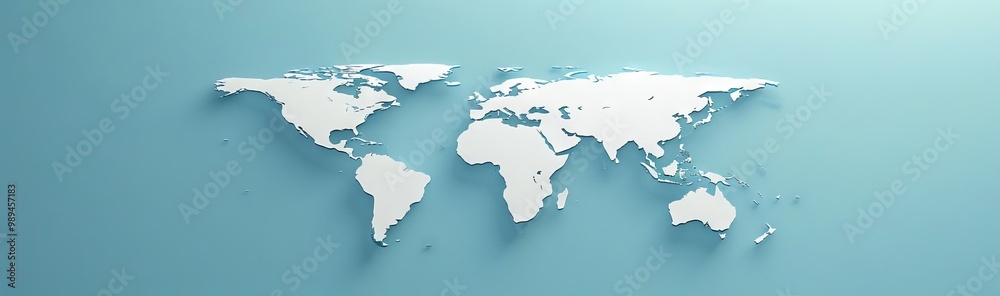 A simple yet elegant white world map with a minimalistic design ...