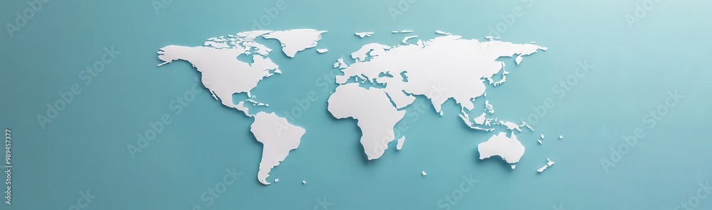 A simple yet elegant white world map with a minimalistic design ...