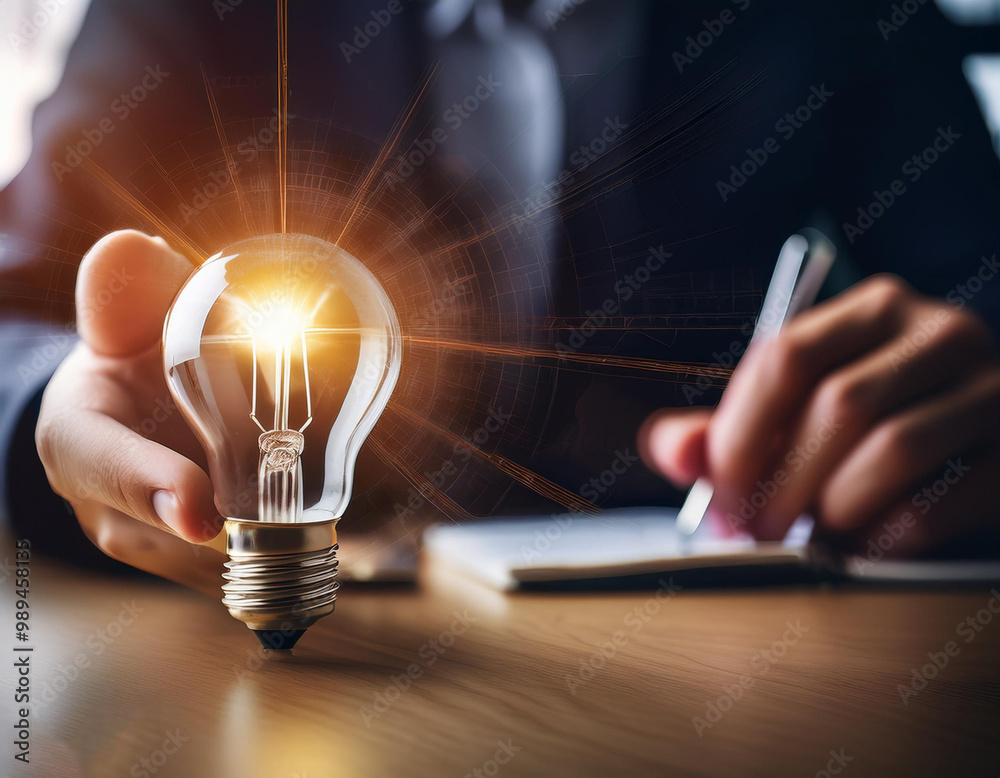 conceptual illustration of a light bulb representing a brilliant idea ...