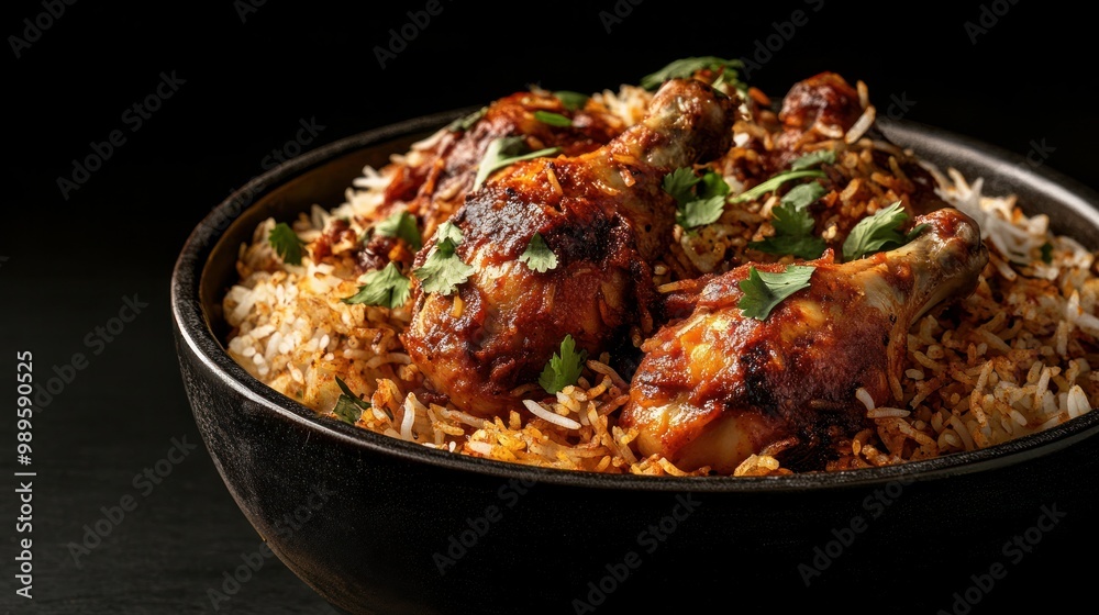 Indian chicken biryani, food photography of spicy chicken biryani, food ...