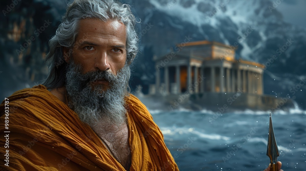 Sea ruler: Poseidon, Neptune the greek god governing the oceans and ...