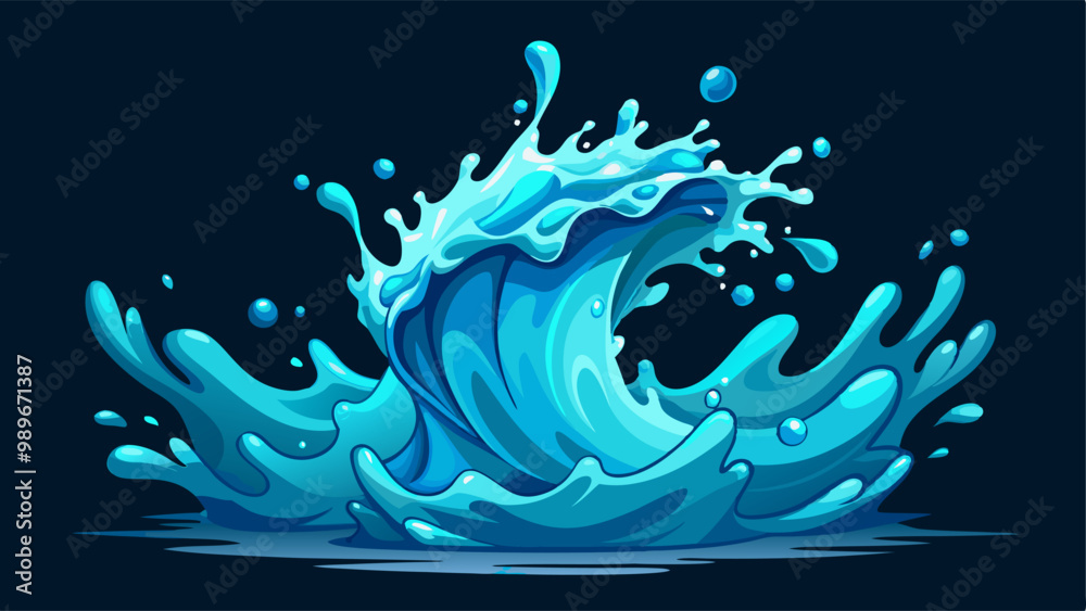 Animation sprite sheet of water splash, sea or ocean wave isolated on ...