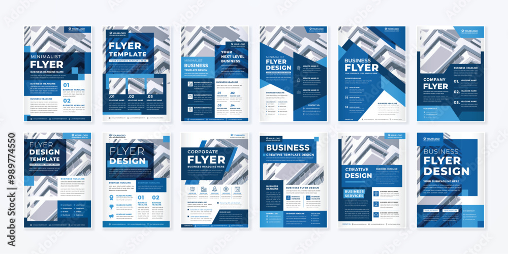 business flyer template set with modern concept and minimalist layout ...