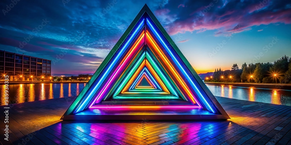 Intricate Geometric Design of Penrose Triangle in 3D Illustrating ...
