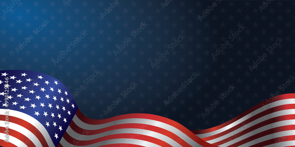 Waving flag of American isolated , Symbols of USA , template for banner ...