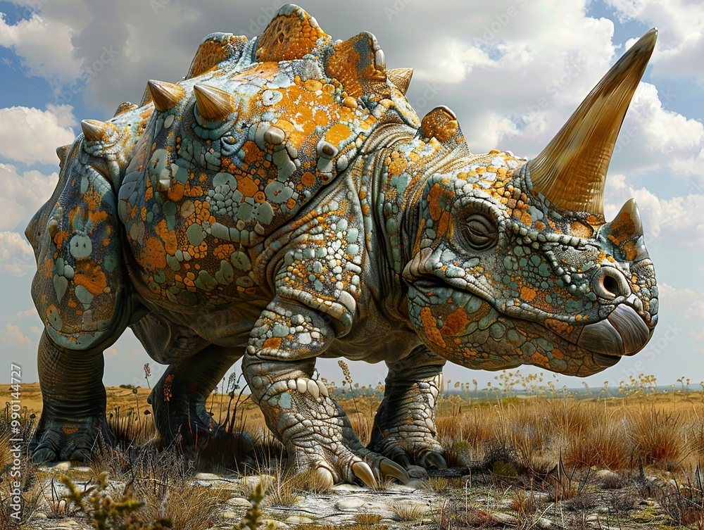 Prehistoric Beast: A Detailed Illustration of a Extinct Dinosaur Stock ...
