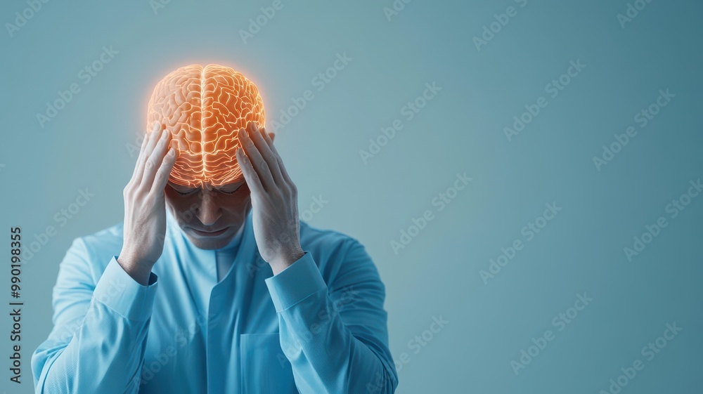 Human figure in a fetal position with radiating pain waves from the ...